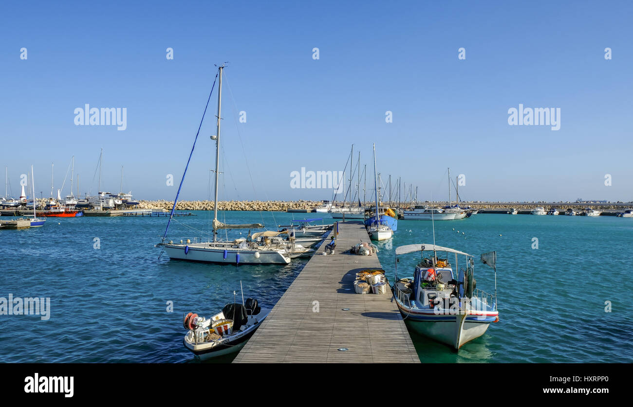 Marina at fishing village of Zygi, Cyprus, an afternoon Spring shot ...
