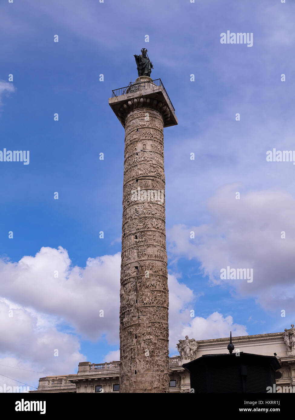 The column of Marcus Aurelius in Rome the eternal City Italy Stock ...