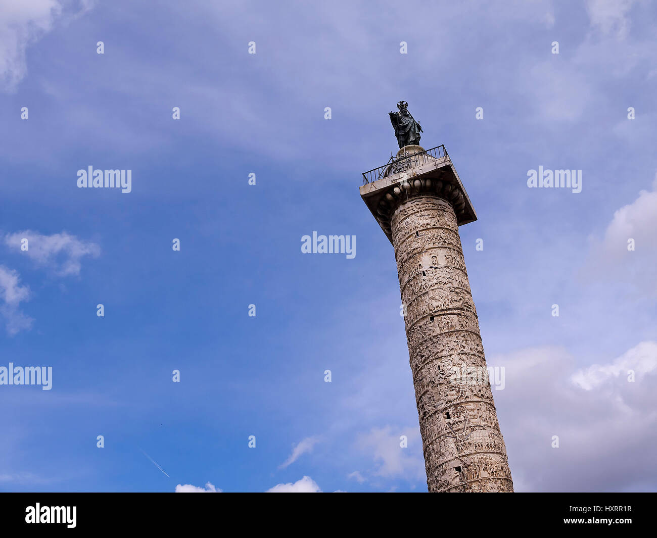 The column of Marcus Aurelius in Rome the eternal City Italy Stock ...