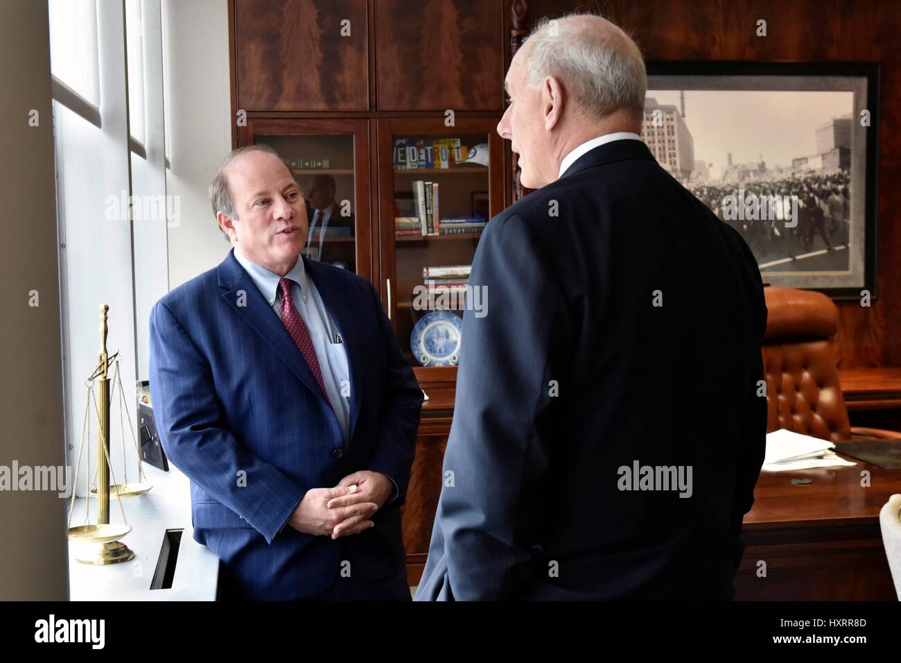 U.S. Secretary of Homeland Security John Kelly meets with Detroit Mayor ...