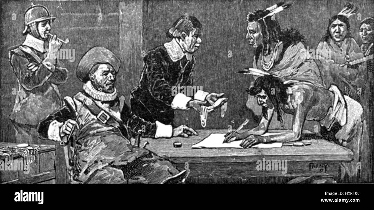 NEW AMSTERDAM: PURCHASE OF MANHATTAN ISLAND Stock Photo - Alamy