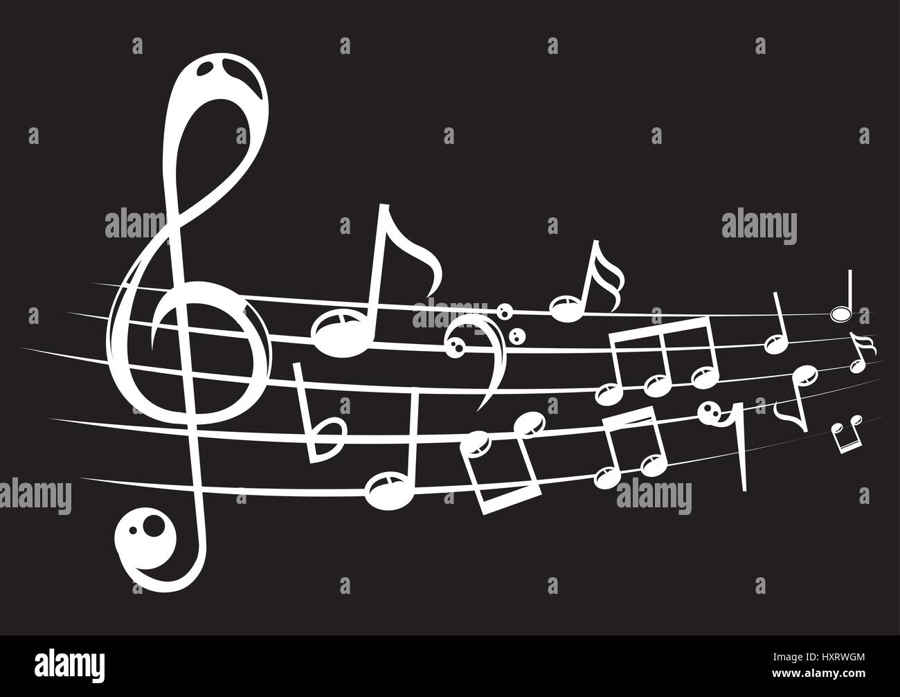 Musical notes staff background with lines. Vector illustration Stock ...