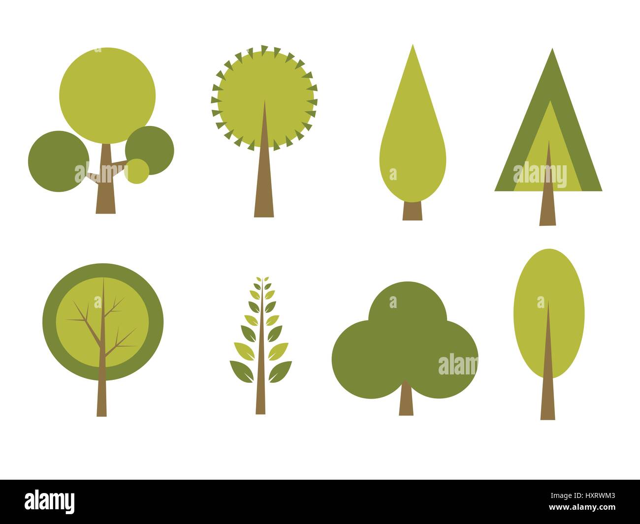 Set of trees vector illustration Stock Vector Image & Art - Alamy