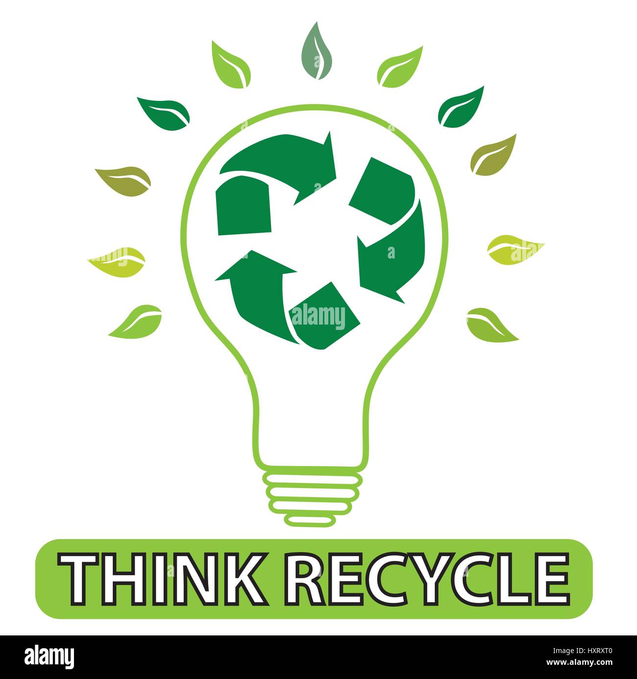 Recycle symbol eco bulb Cut Out Stock Images & Pictures - Alamy