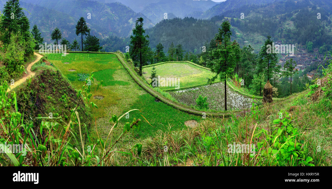 Langde Miao ethnic minority Village, Guizhou, China - April 15, 2010 ...