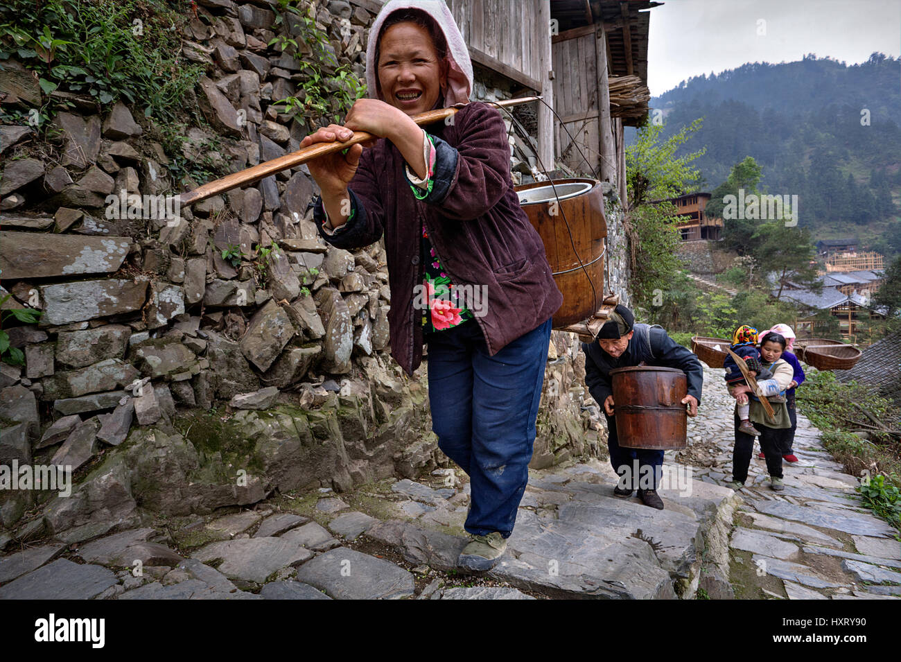 Langde Village, Guizhou, China - April 16, 2010: Langde Village ...