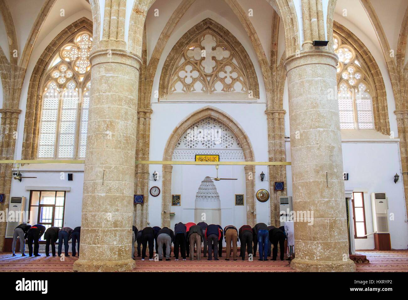 Famagusta, Northen Cyprus - Muslims pray in the Lala Mustafa Pasha ...