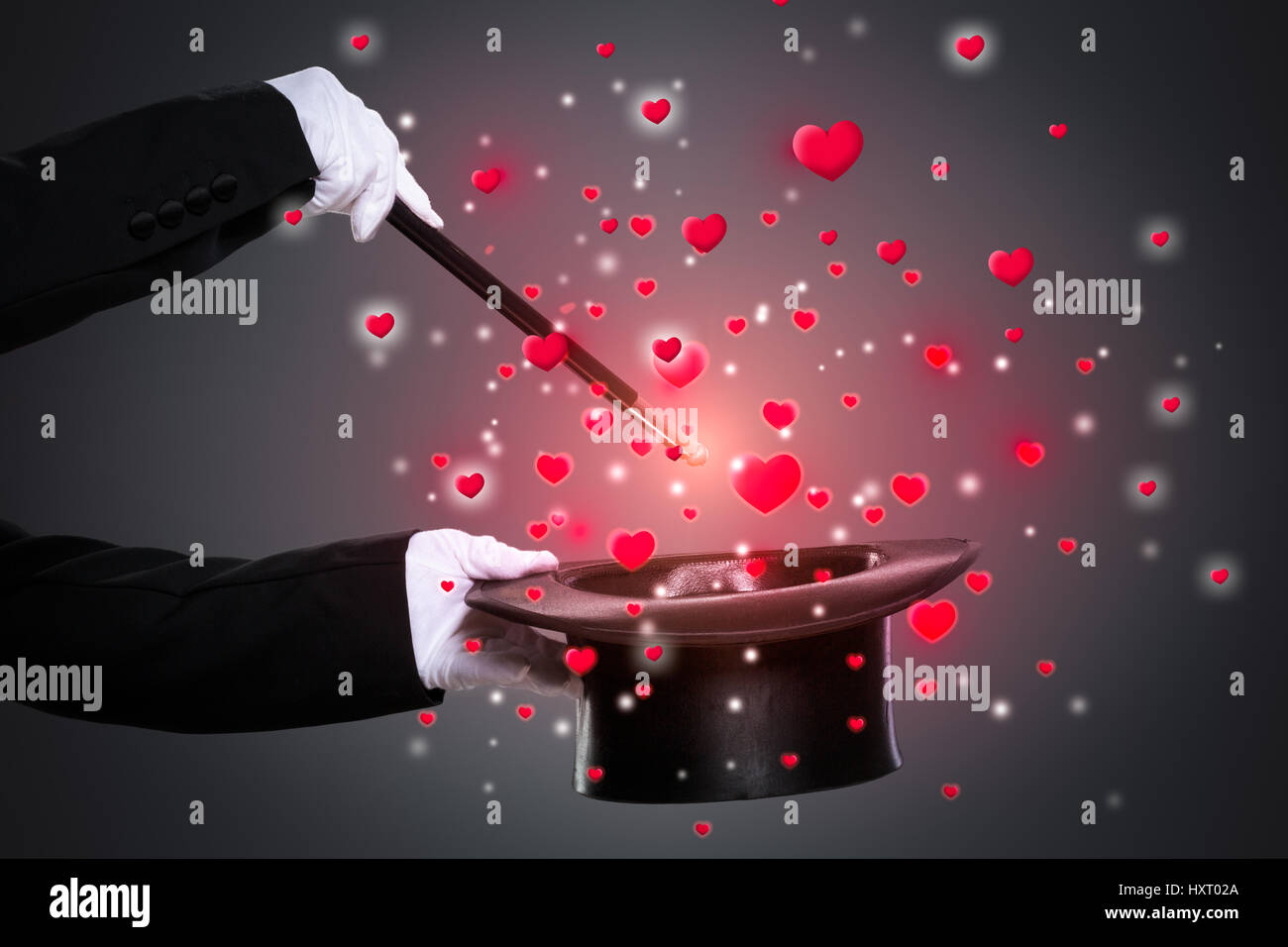 Love magic from a magician's hat Stock Photo - Alamy