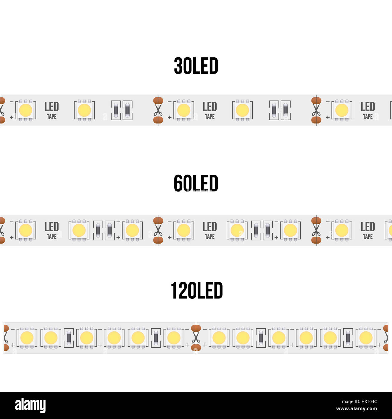 Set of typical LED tapes Stock Photo - Alamy