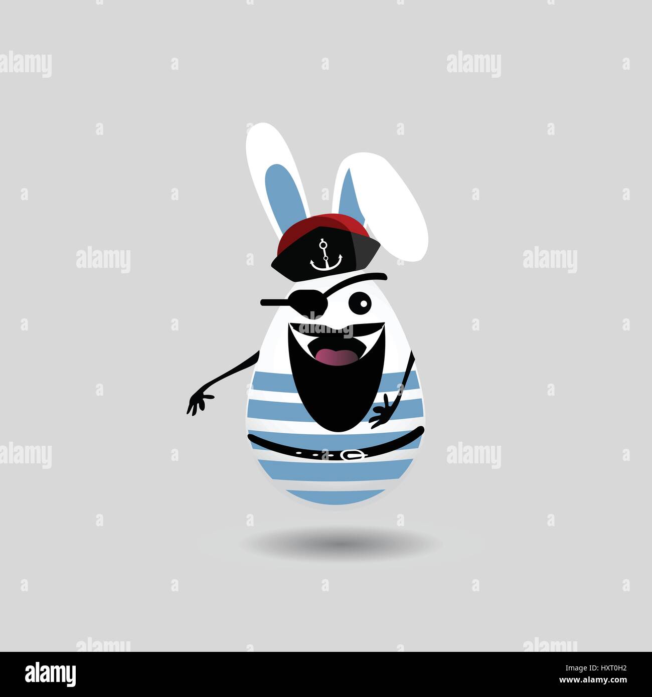 Easter cartoon illustration. A sweet egg - a rabbit captain is a man s ...