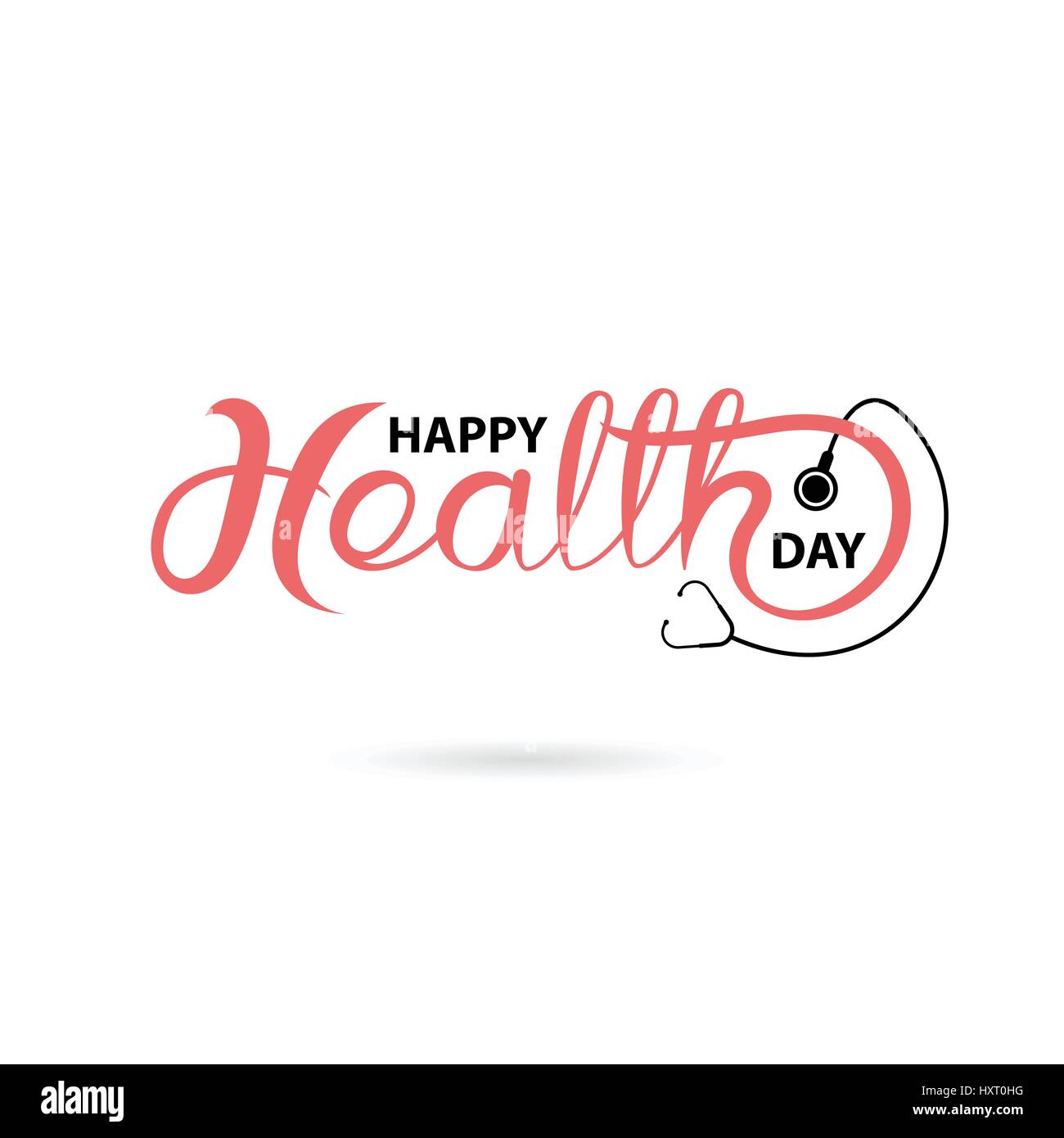 Happy Health Day Typographical Design Elements. Happy Health Day ...