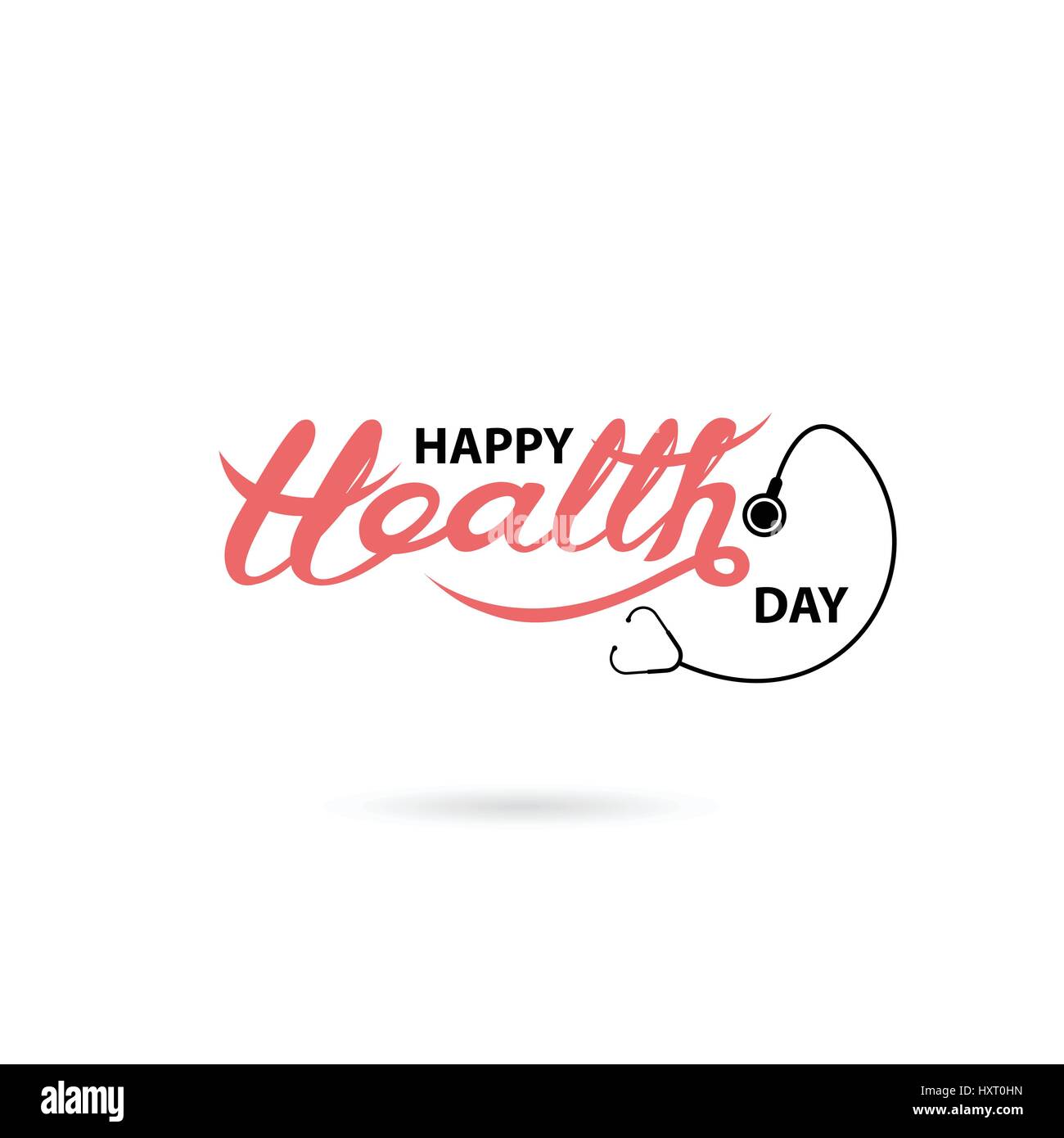 Happy Health Day Typographical Design Elements. Happy Health Day ...