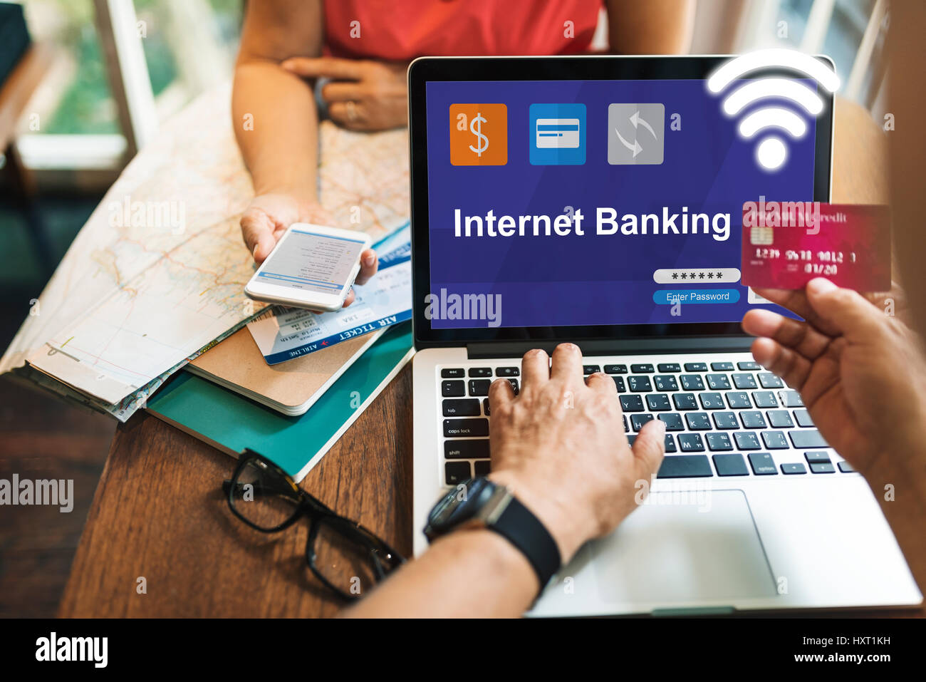 Internet Banking Transaction Financial Icon Stock Photo - Alamy