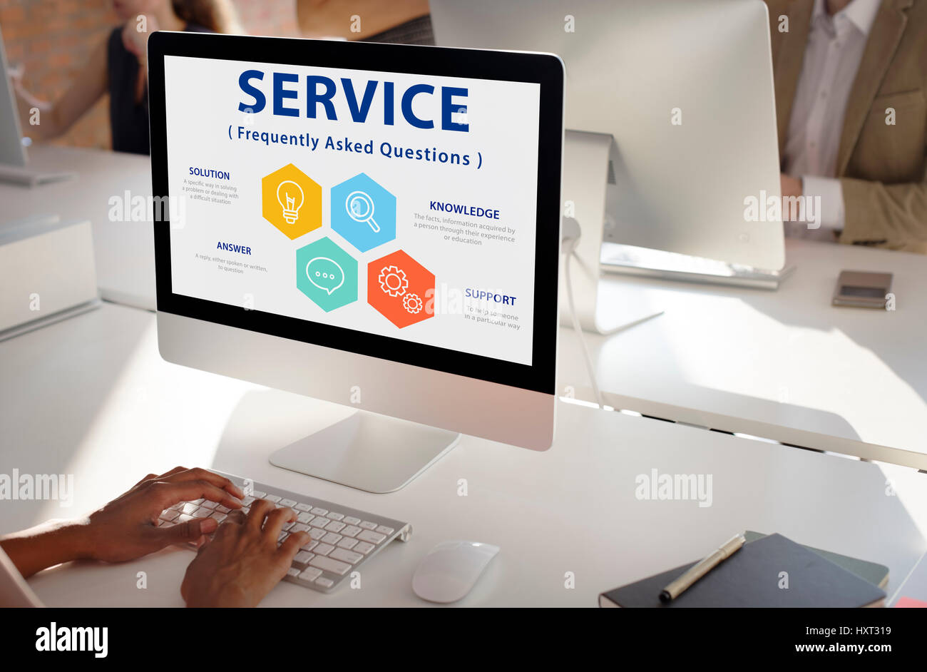 Customer Service FAQs Illustration Stock Photo - Alamy