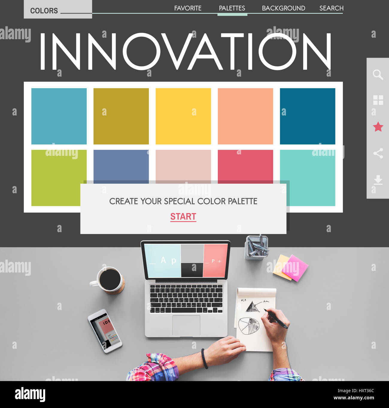 Colour Shade Design Colourful Palette Concept Stock Photo - Alamy