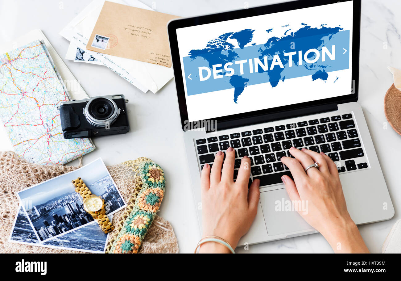 Location Destination Journey Map Route Travel Stock Photo - Alamy