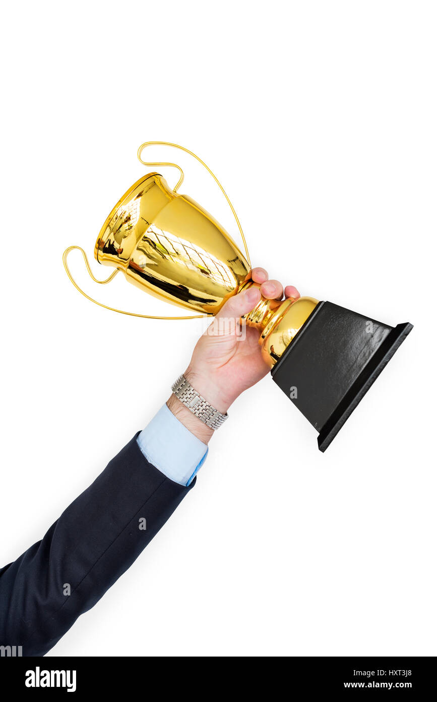 Hand holding trophy hi-res stock photography and images - Alamy