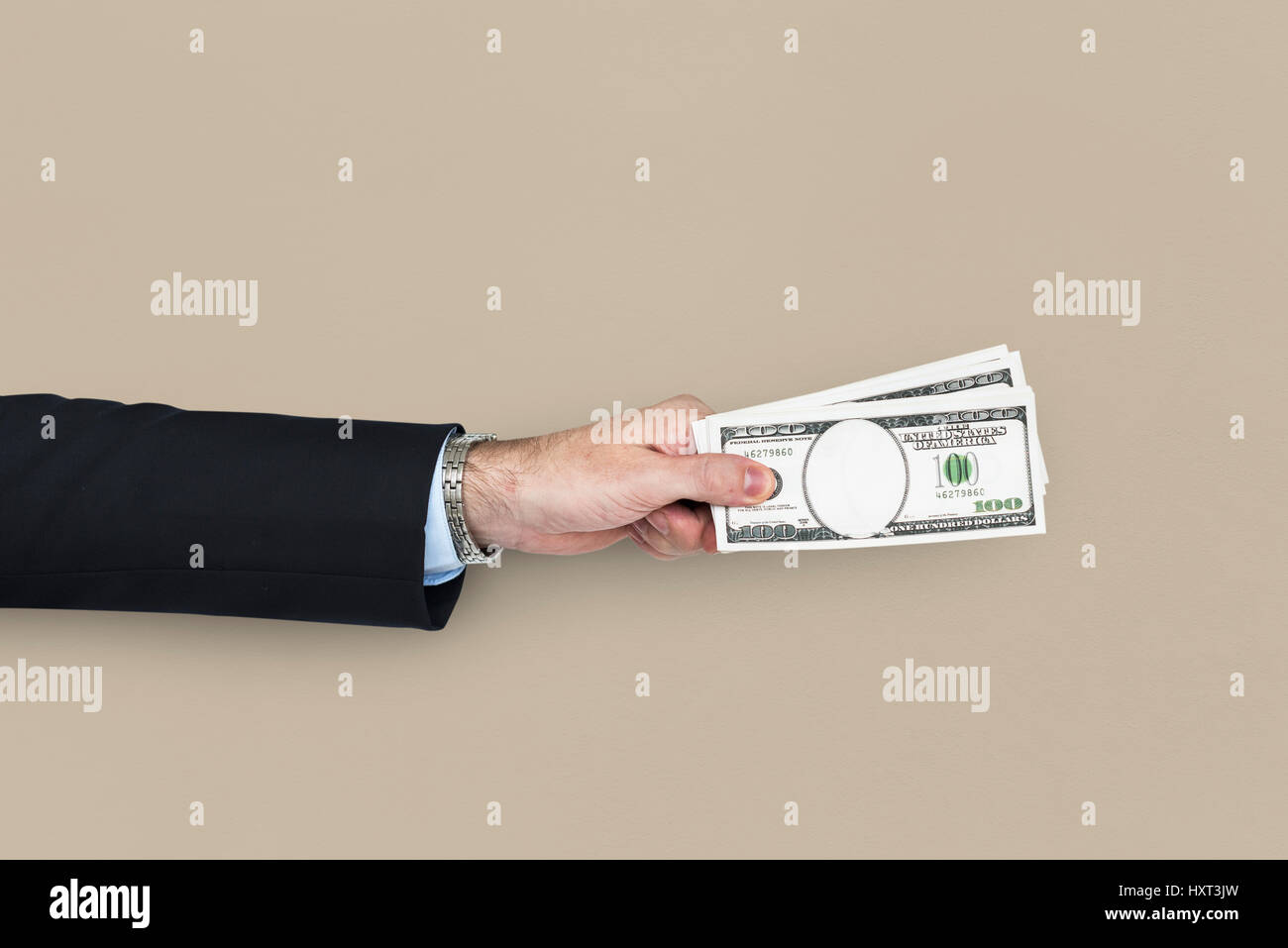 Human Hand Holding Dollar Bill Finance Payment Stock Photo - Alamy