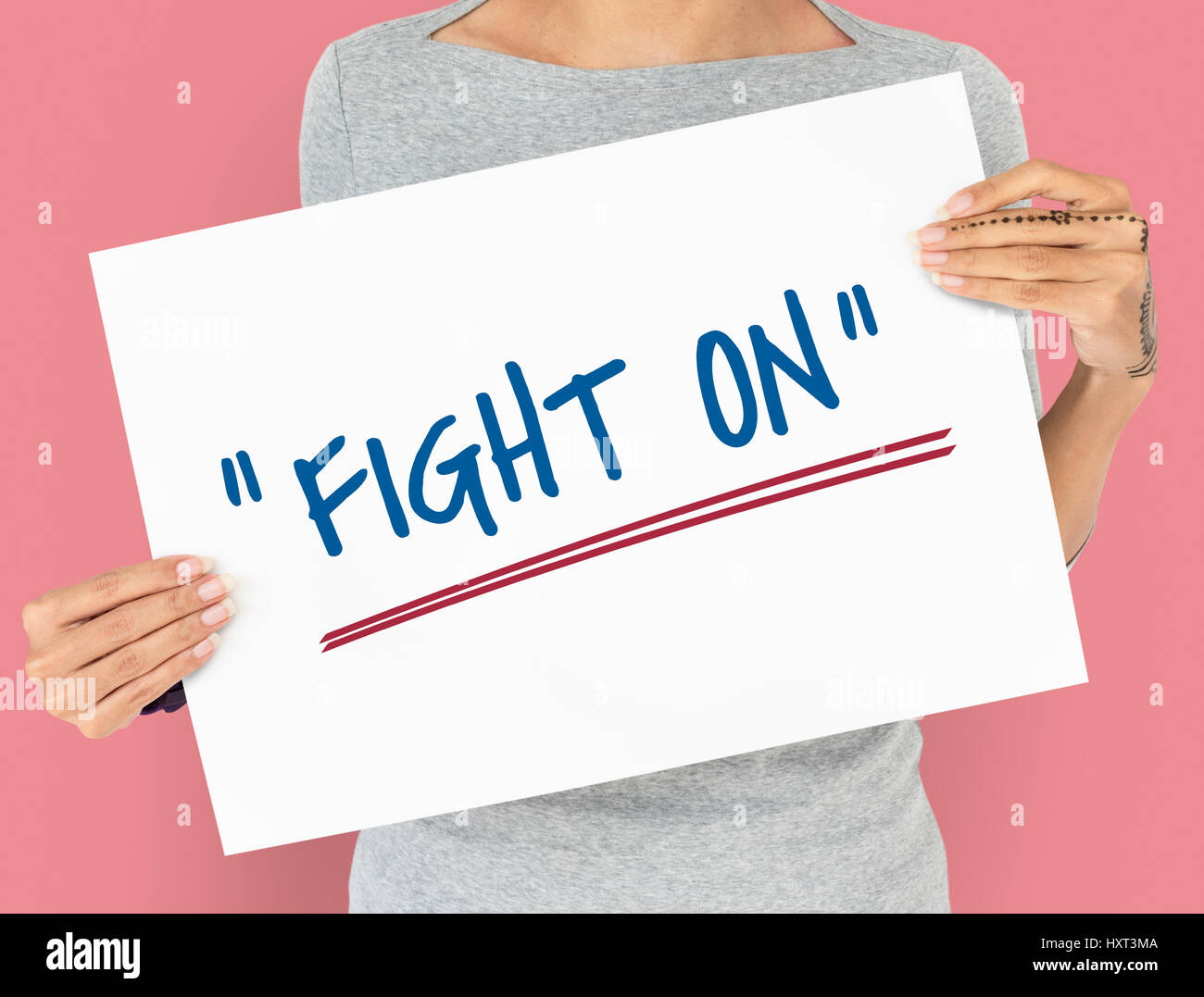 Keep Fighting Motivation Word Message Stock Photo - Alamy