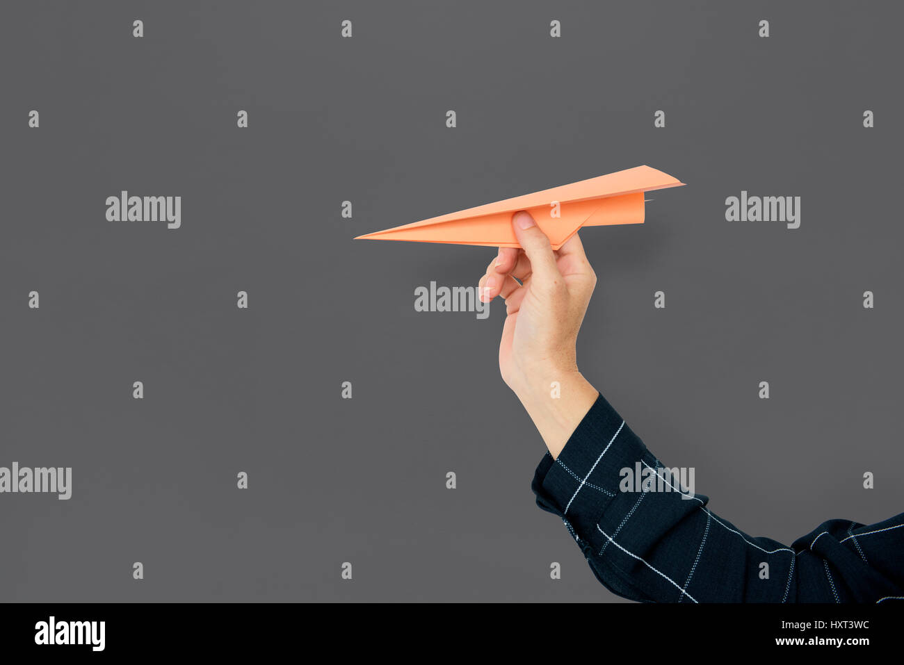 Human Hand Holding Papercraft Airplane Goals Target Aspirations Stock ...