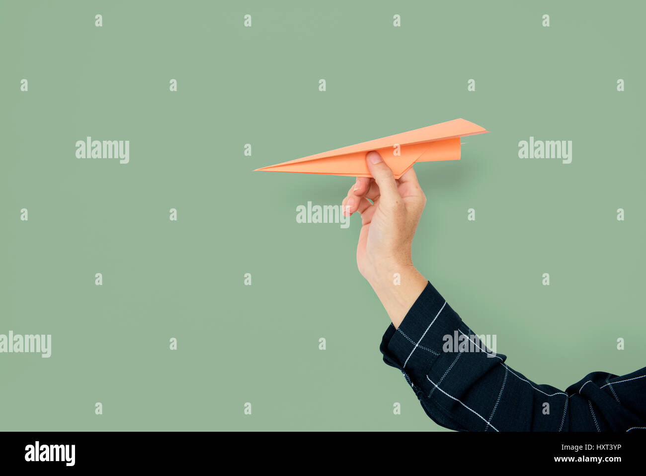 Human Hand Holding Papercraft Airplane Goals Target Aspirations Stock ...