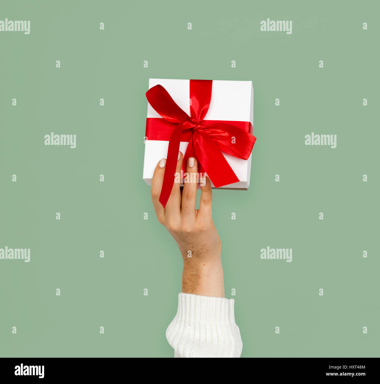 Hands Holding Present Gift Valentines Stock Photo - Alamy