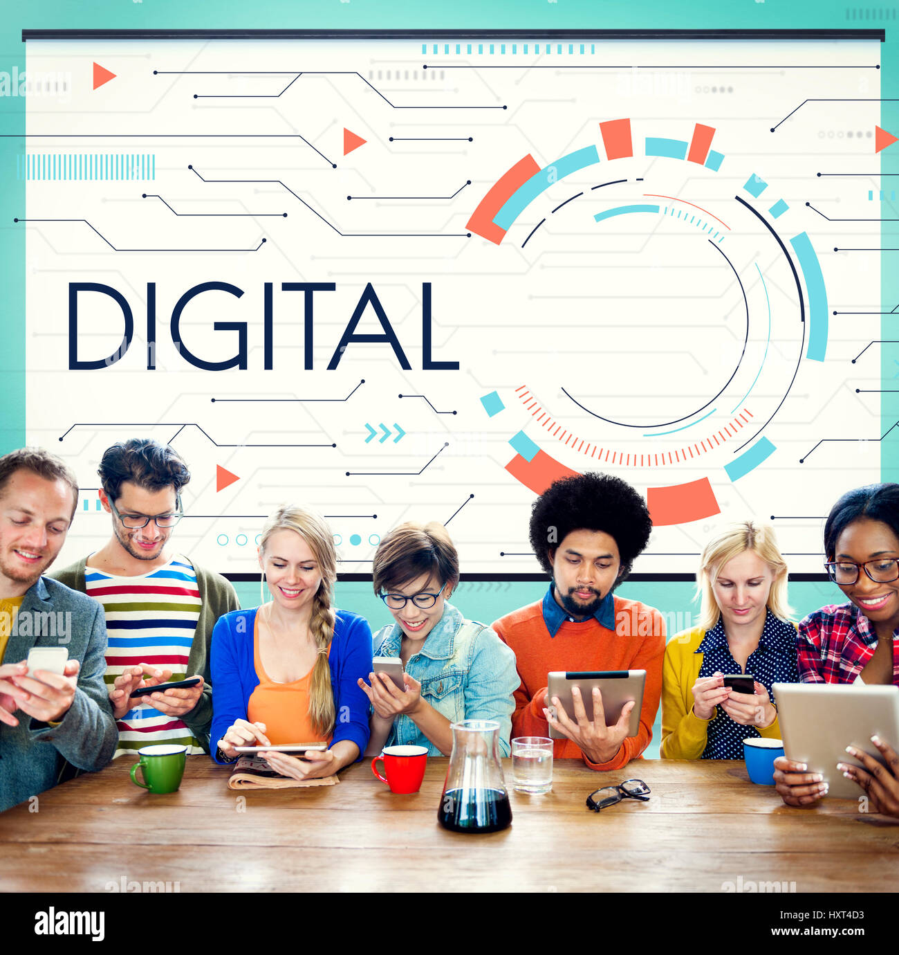 Digital Community Digital Social Media Icon Stock Photo - Alamy