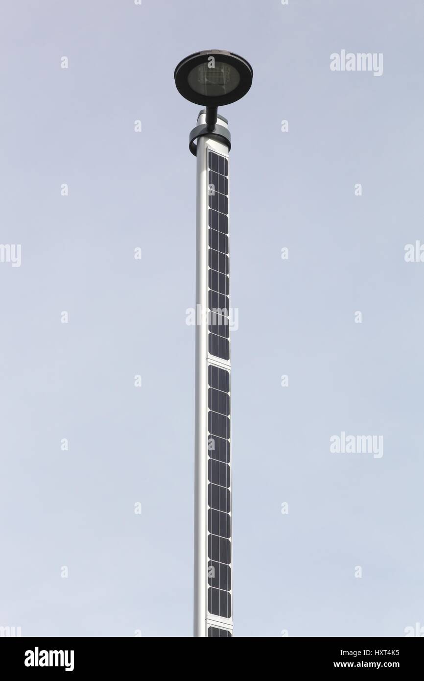Street light with solar panels Stock Photo - Alamy