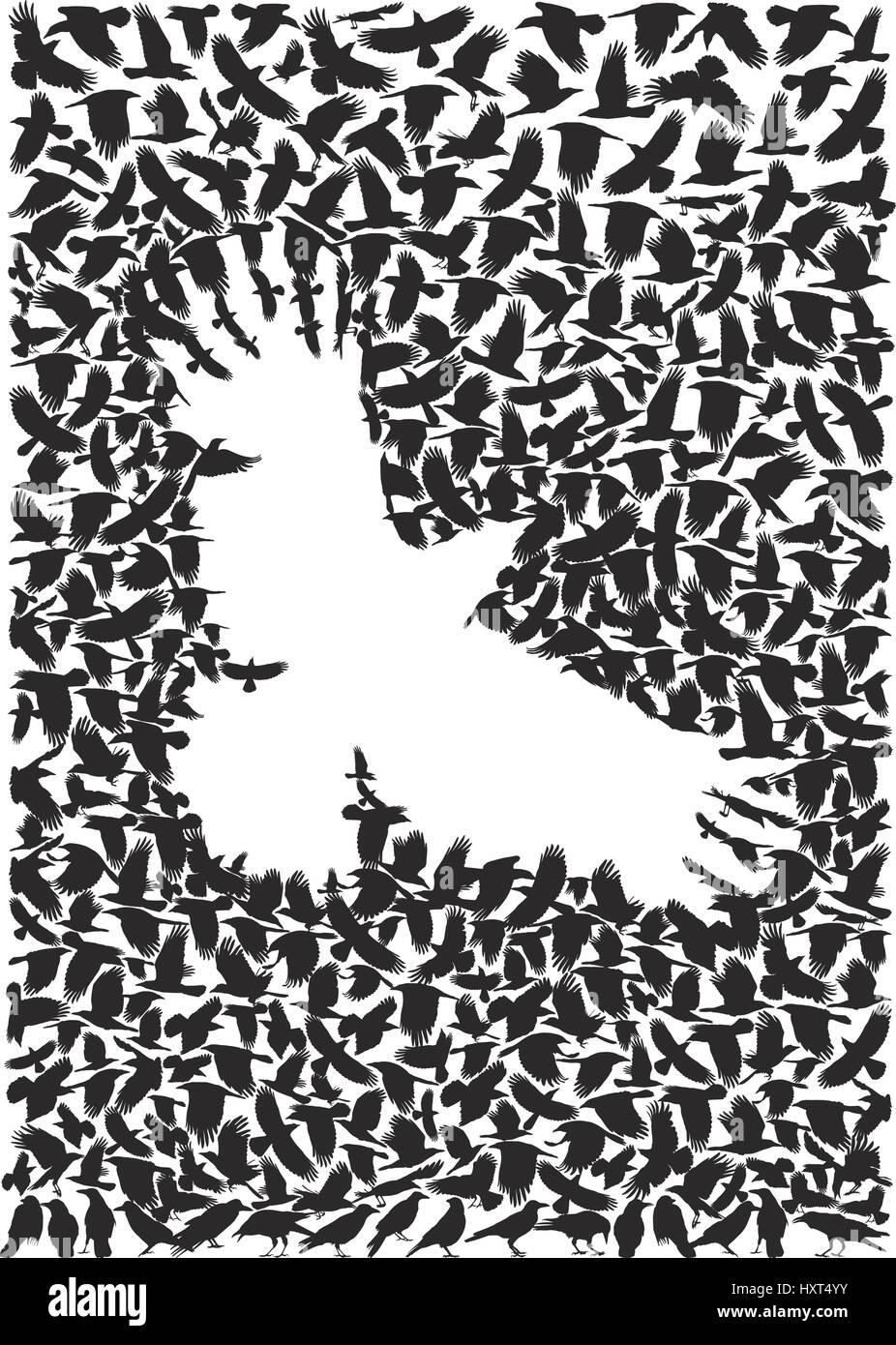 Crow from a flock of crows Stock Vector Image & Art - Alamy