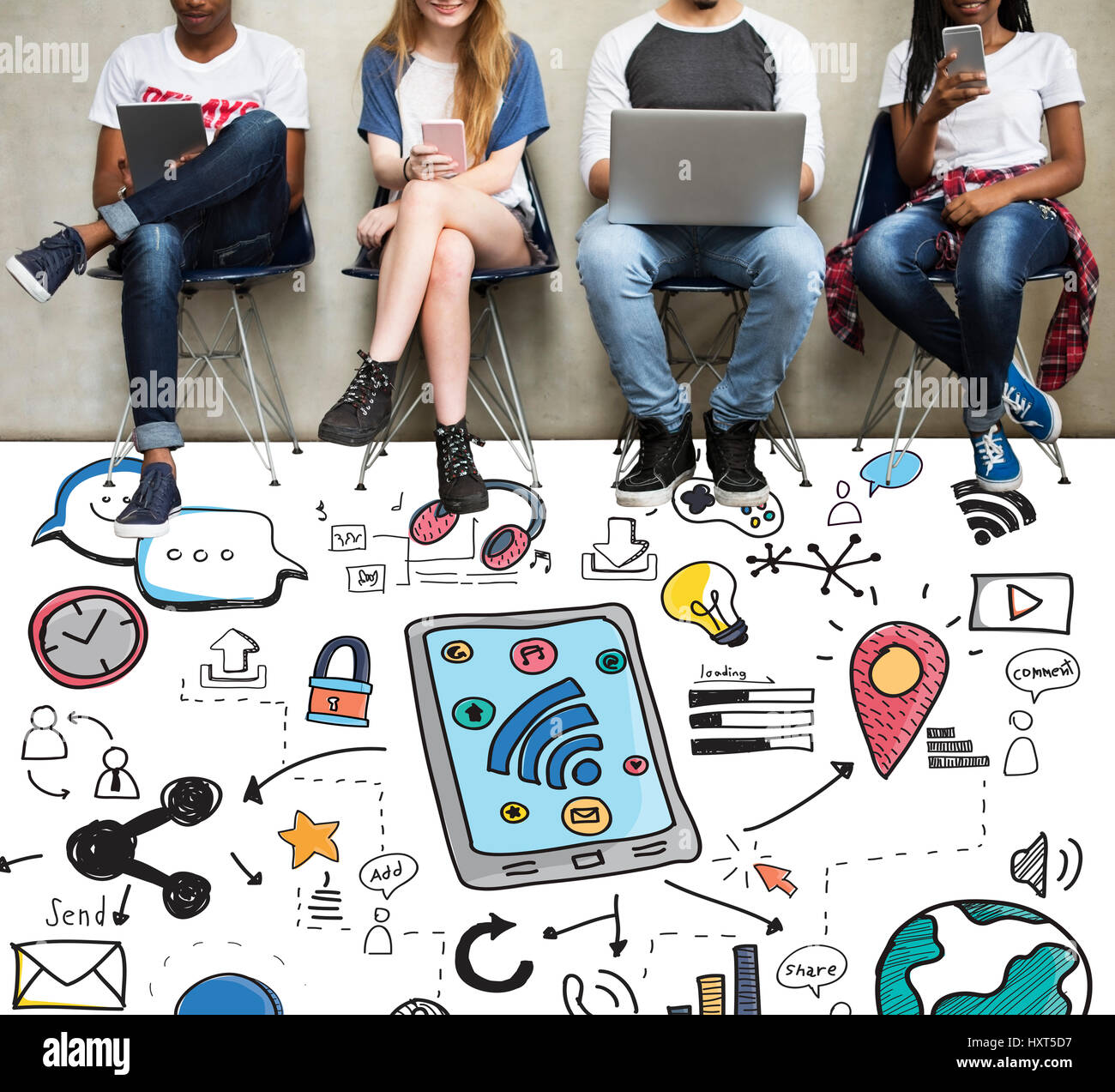 Technology Digital Evolution Innovation Internet Concept Stock Photo ...