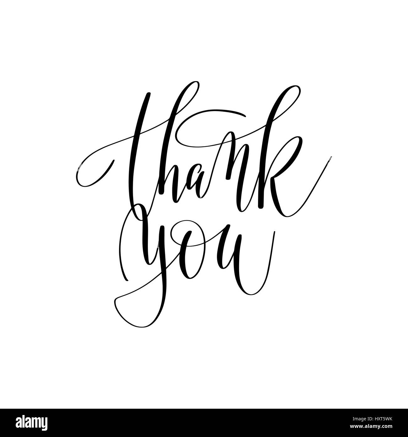 thank you hand lettering inscription positive quote Stock Vector Image ...