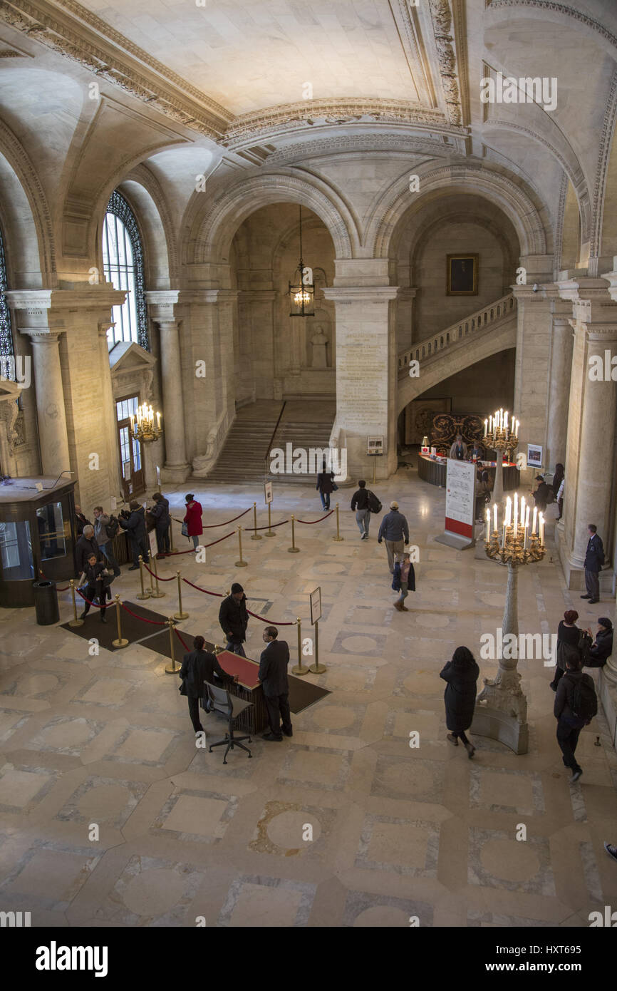 Main entry hall at the New York Public Library at 5th Avenue and 42nd ...