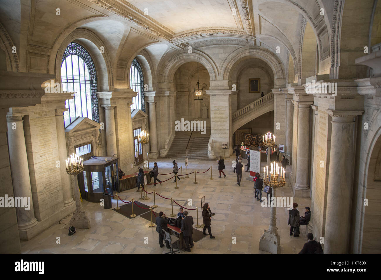 Main entry hall at the New York Public Library at 5th Avenue and 42nd ...