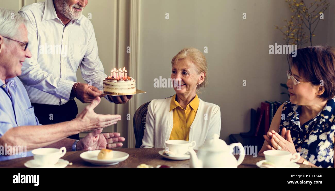 Senior Life Celebration Cake Birthday Stock Photo - Alamy