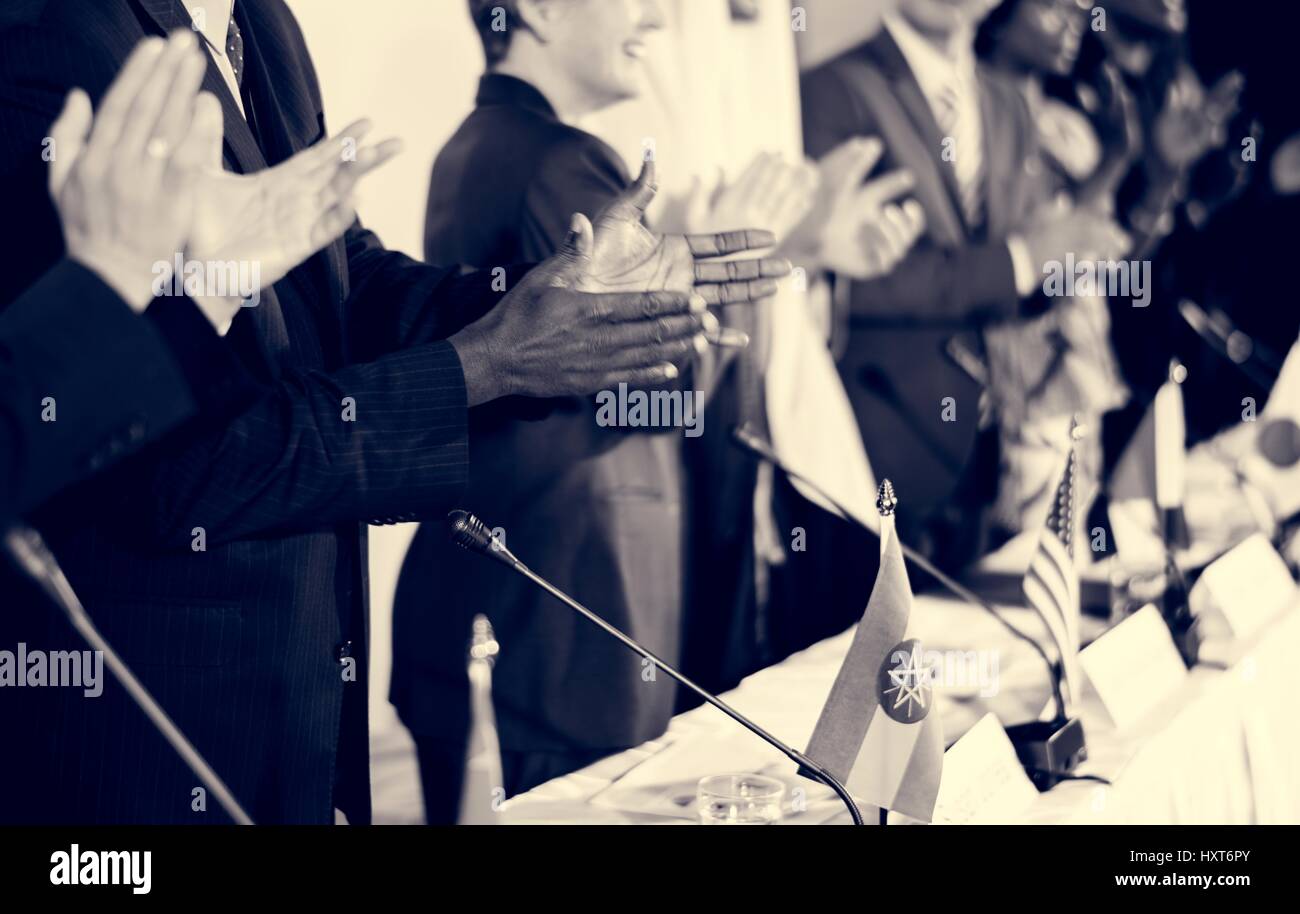 Diverse People Clapping Hands Conference Stock Photo - Alamy