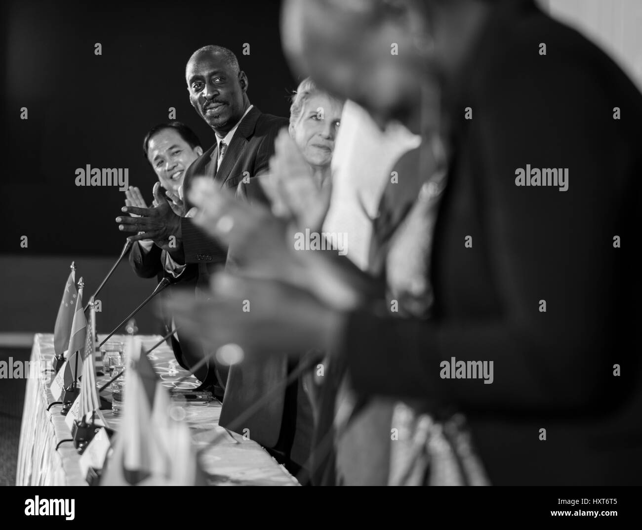 Diverse People Clapping Hands Conference Stock Photo - Alamy