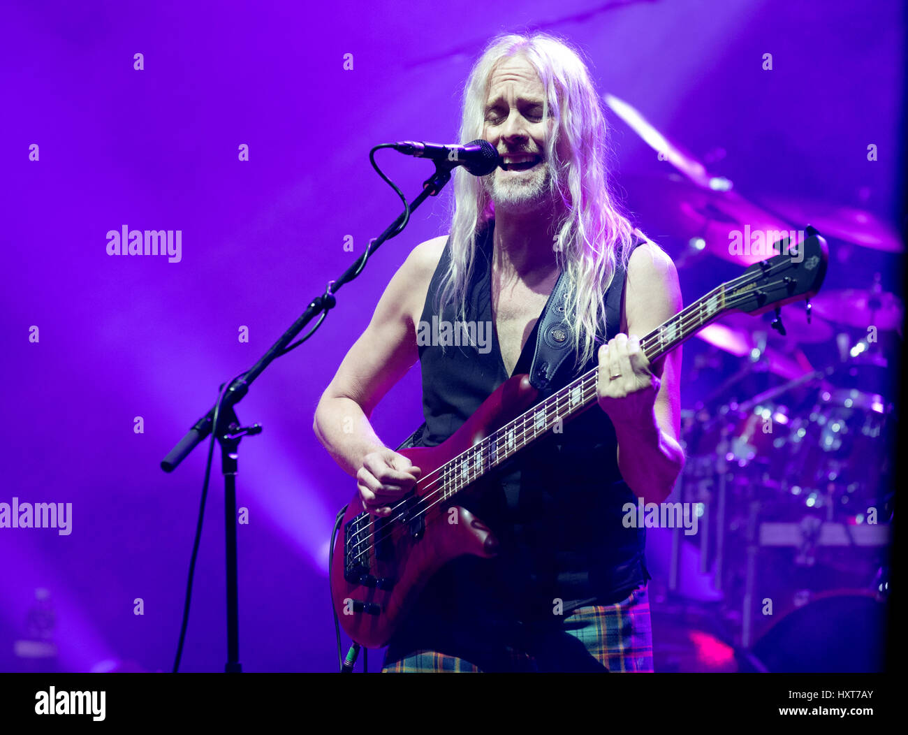 Turin,Italy 29th March. Bassist Nick Beggs (Steven Wilson, Steve ...