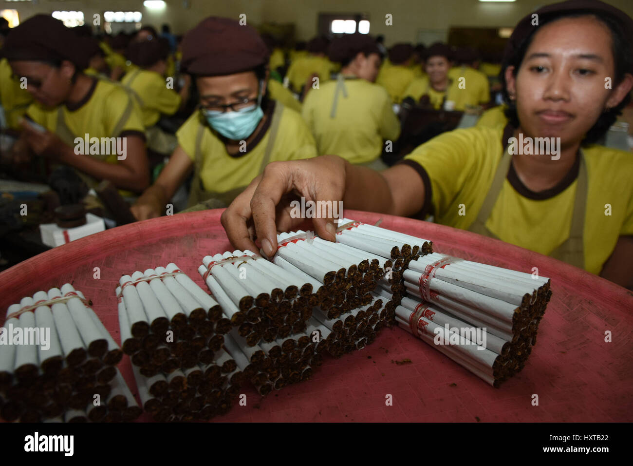 Malang, Indonesia. 30th Mar, 2017. Indonesian workers package ...