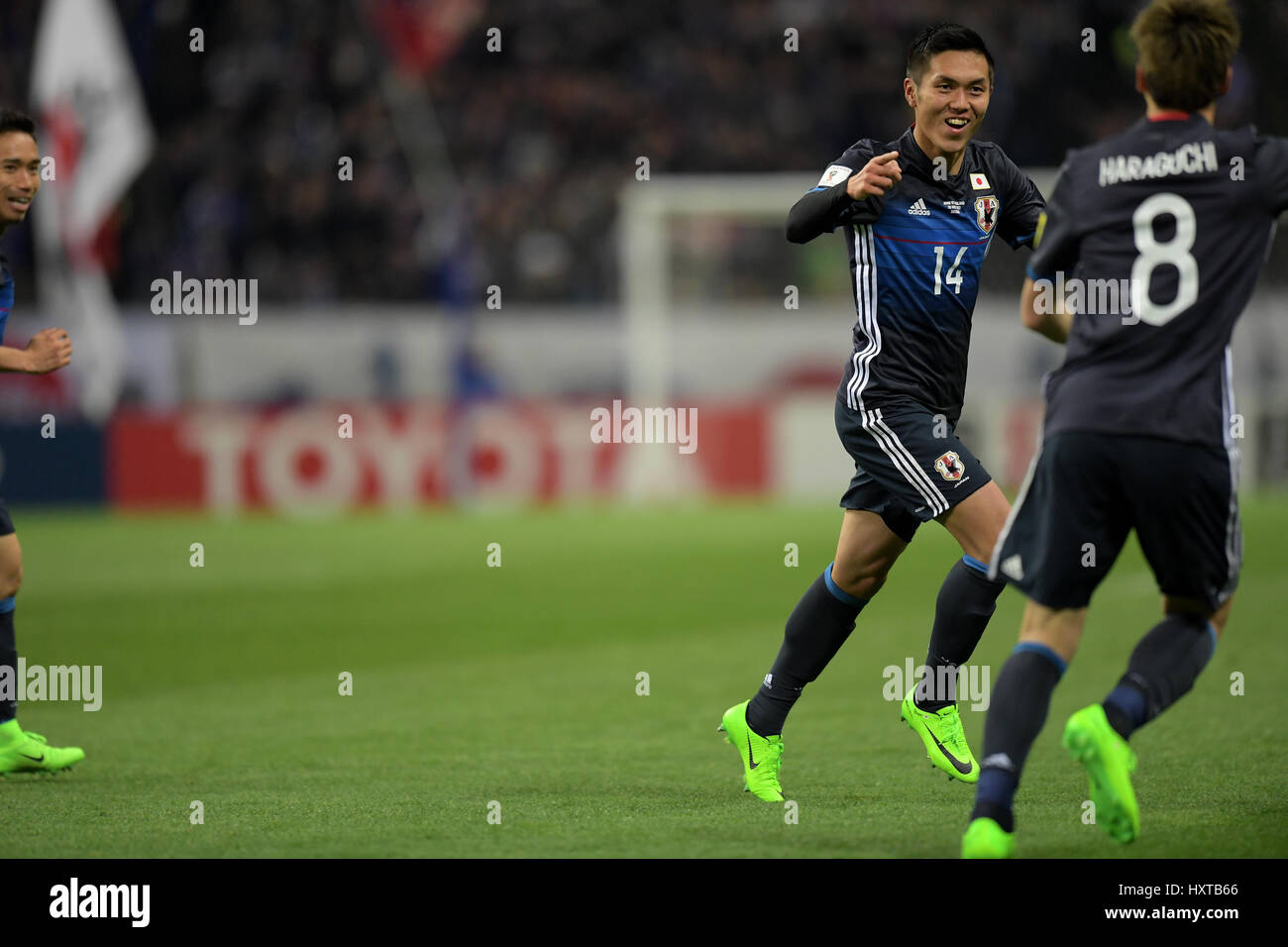 Saitama, Japan. 28th Mar, 2017. (L-R) Yuya Kubo, Genki Haraguchi (JPN) Football/Soccer : Yuya ...