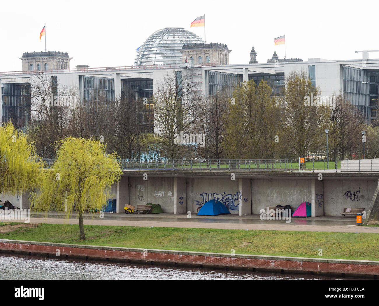 Berlin, Germany. 29th Mar, 2017. Tents occupied by homeless people ...