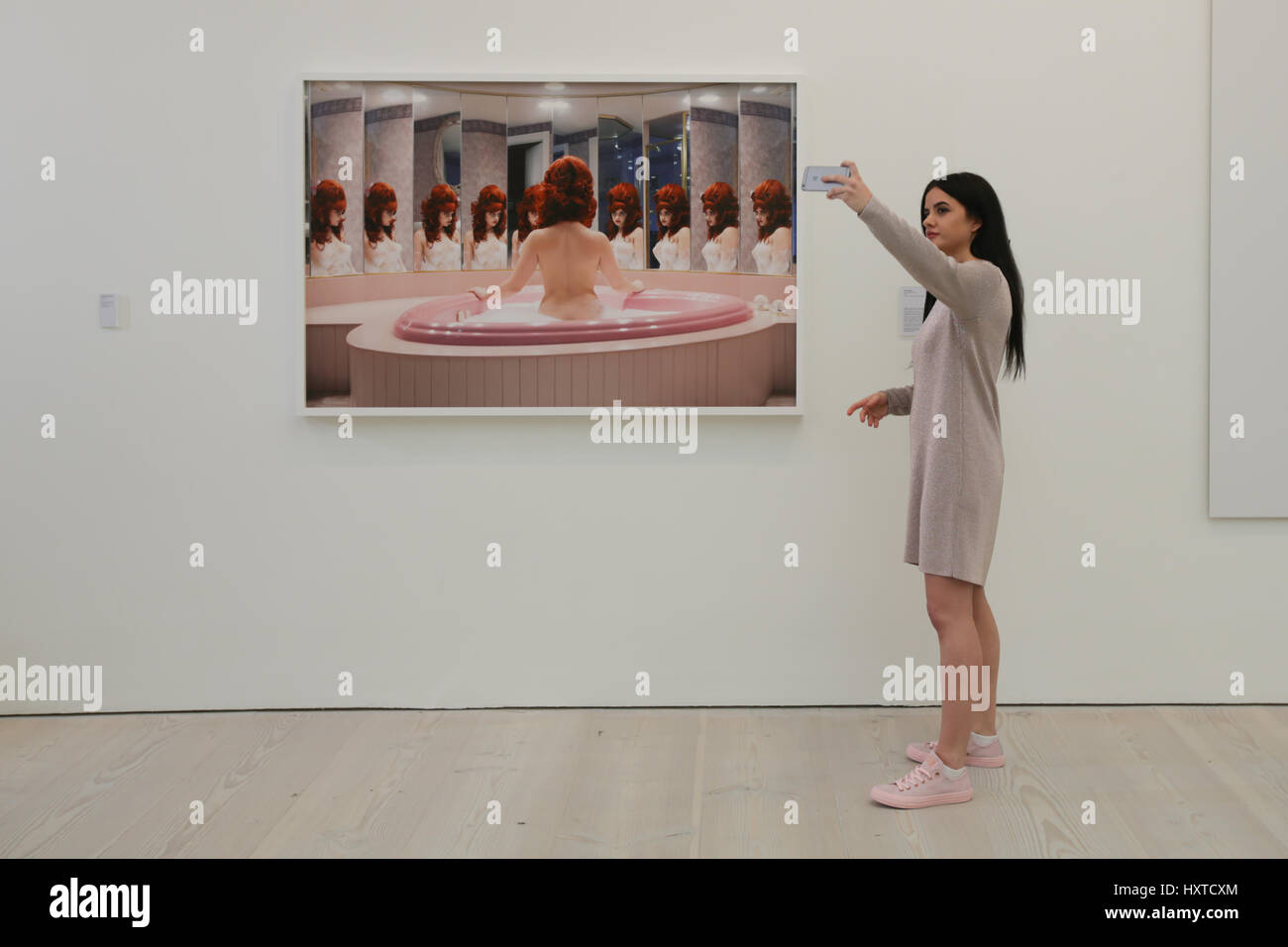 London, UK. 30th Mar, 2017. Juno Calypso taking a selfie next to her ...