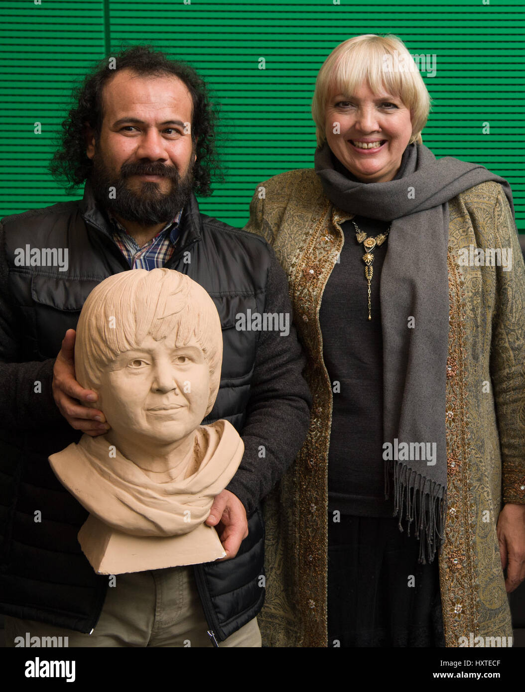 Berlin, Germany. 30th Mar, 2017. Sculptor Saman Hidyat presents Claudia ...