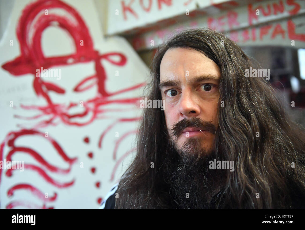 Wittenberg, Germany. 30th Mar, 2017. German artist Jonathan Meese in an ...