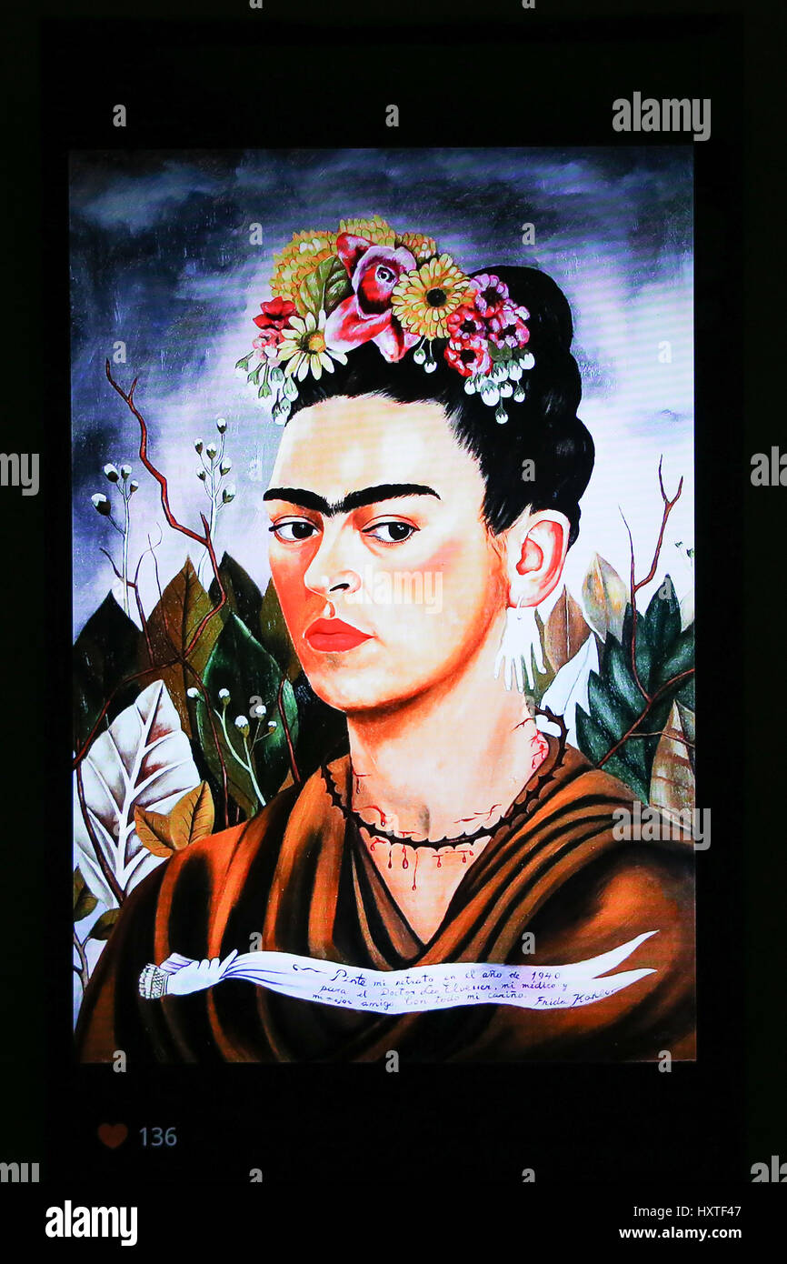 Saatchi Gallery. London, UK. 30th Mar, 2017. Frida Kahlo Self-Portrait ...