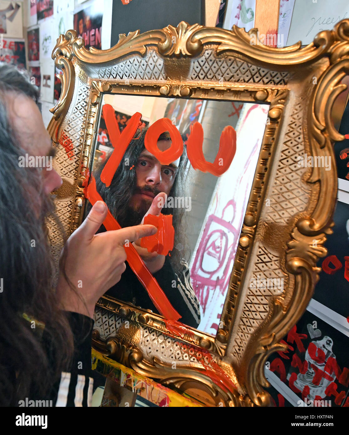 Wittenberg, Germany. 30th Mar, 2017. German artist Jonathan Meese in an ...