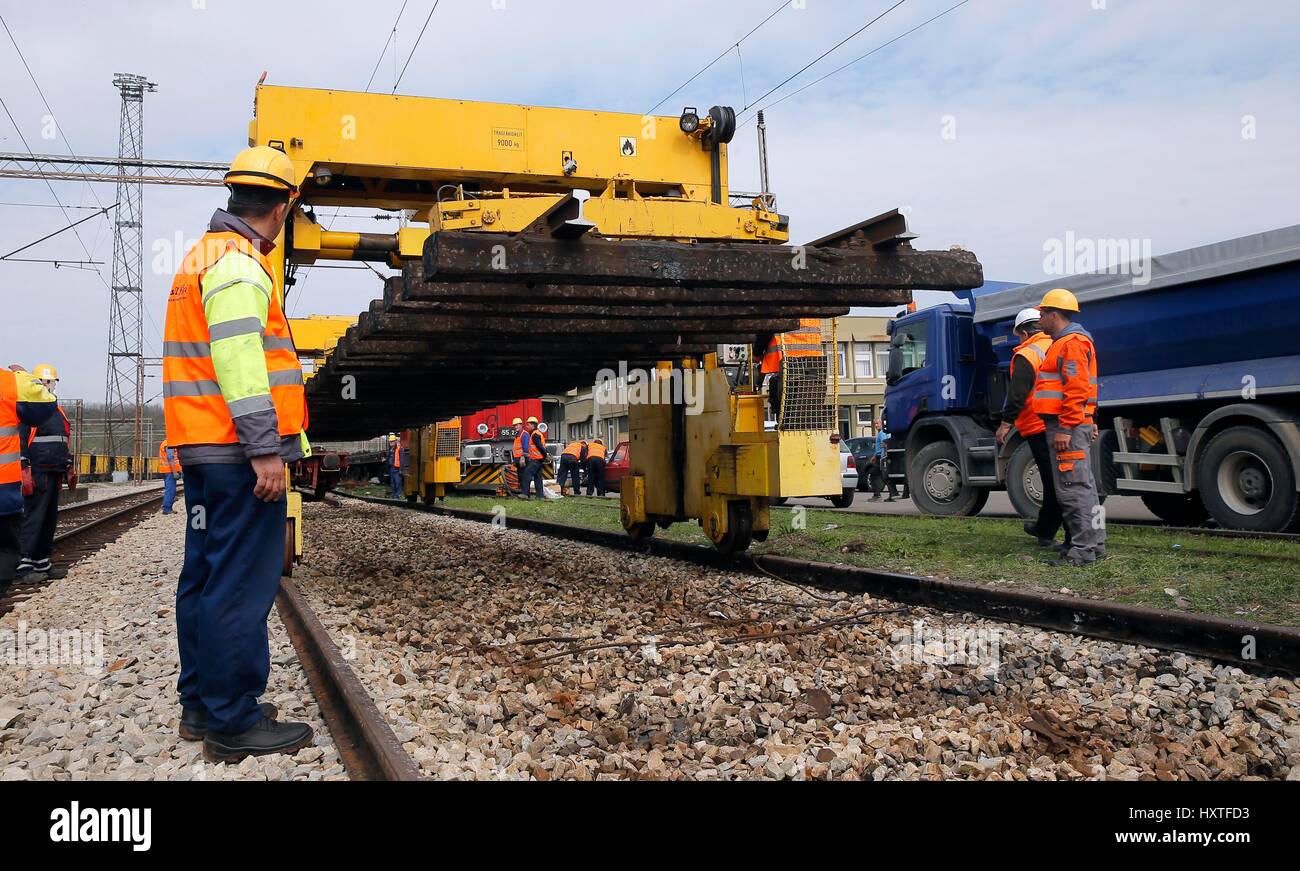 Engineering works on the railway hi-res stock photography and images ...