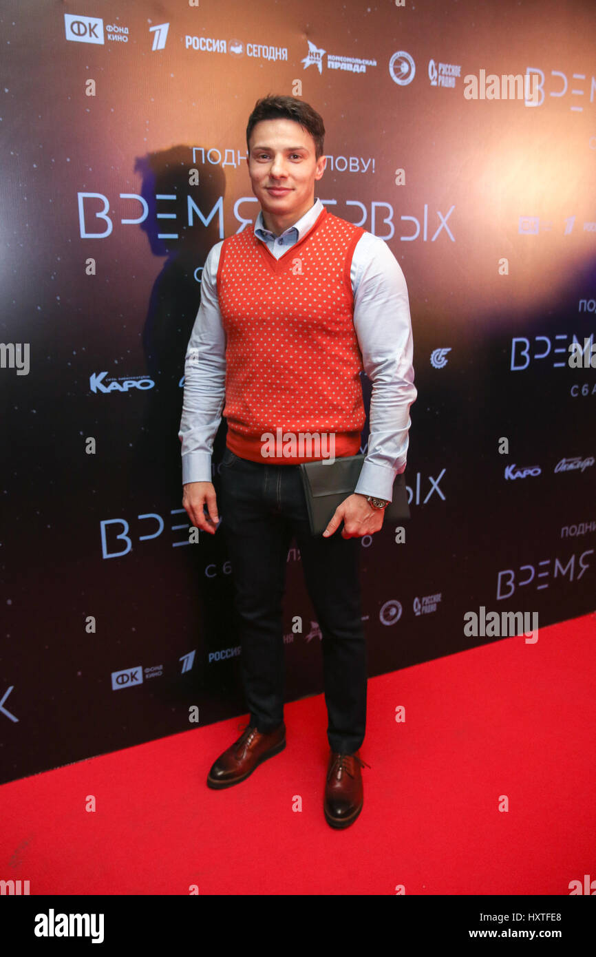 Moscow, Russia. 29th Mar, 2017. Actor Alexander Novin at the premiere ...
