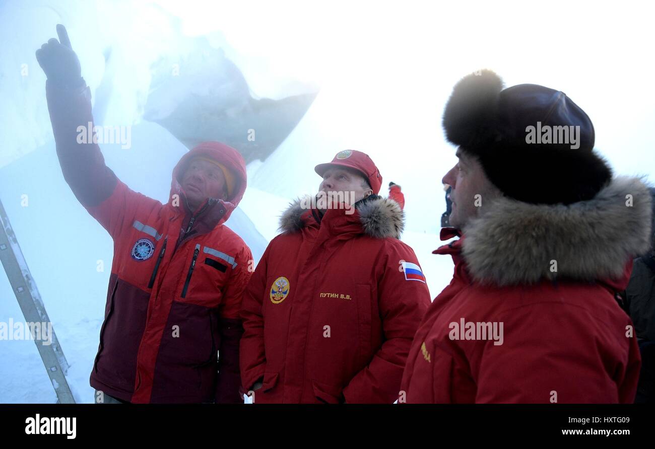 Alexandra Land, Russia. 29th Mar, 2017. Russian President Vladimir ...