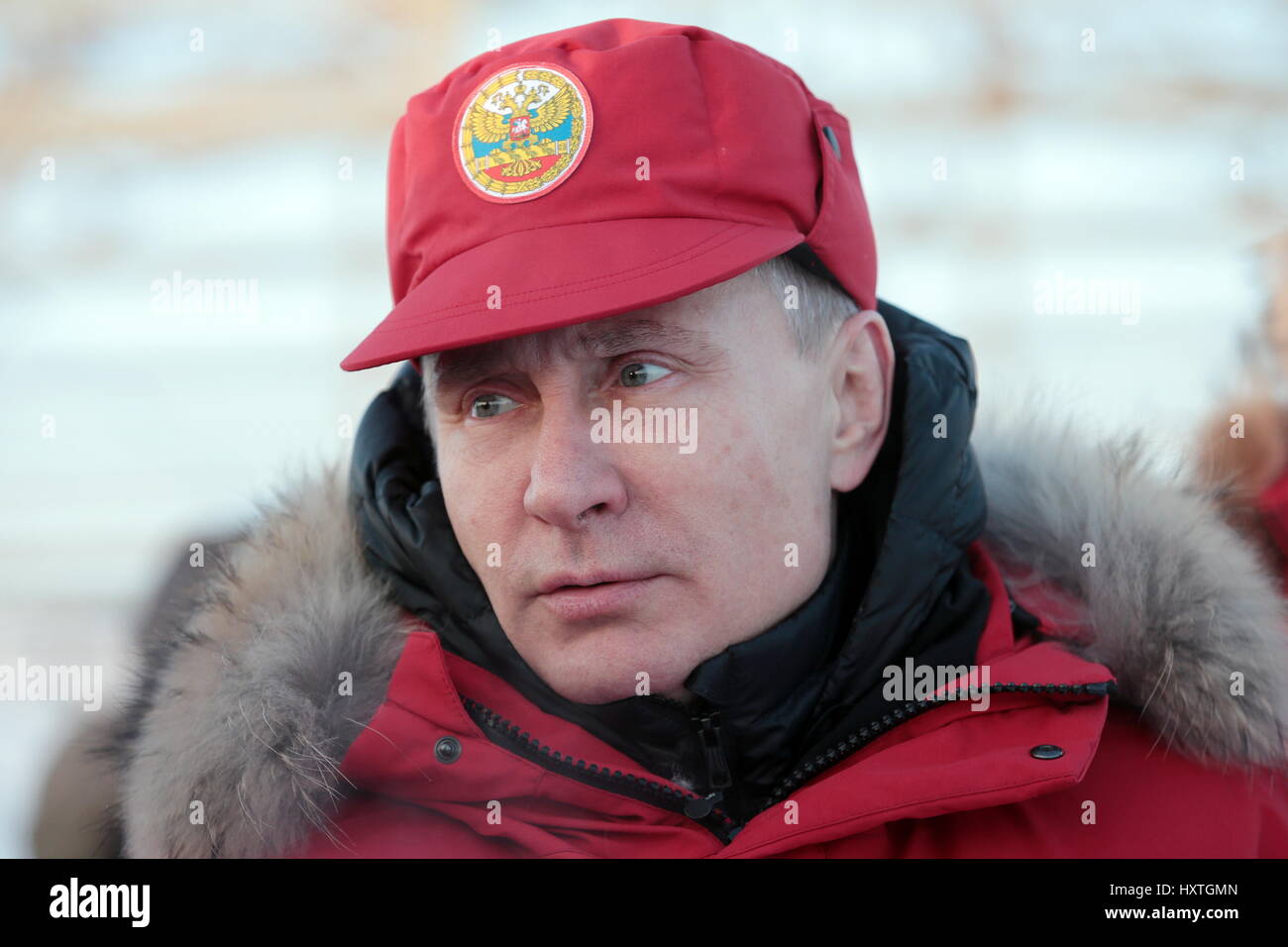 Alexandra Land, Russia. 29th Mar, 2017. Russian President Vladimir ...