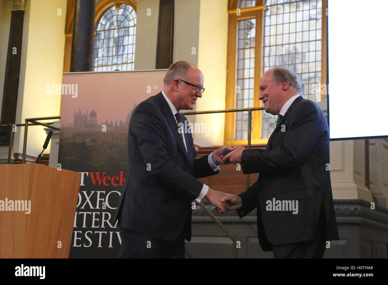 Oxford, UK. 30th March 2017. FT Oxford Literary Festival Sheldonian ...